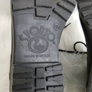 Sporto | Shoes | Sporto Black Leather Lo Profile Hipster Booties 7h ...